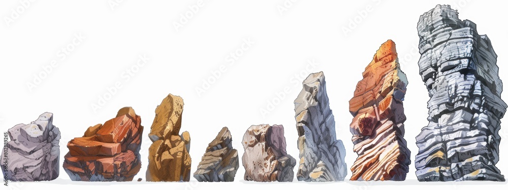 Charts showing the different types of rock formations. Stock ...
