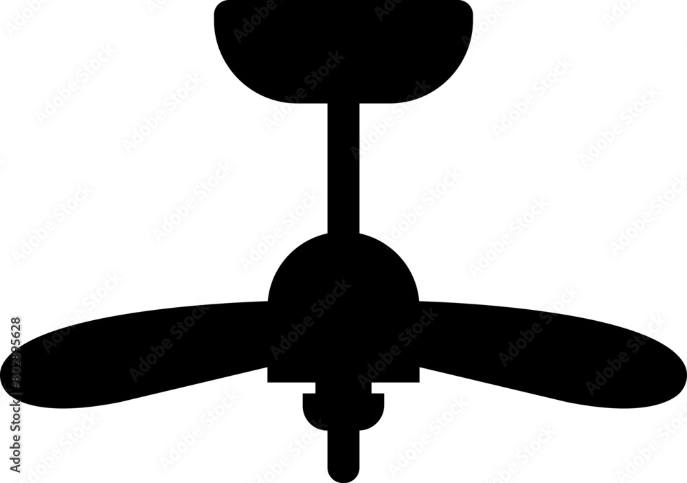 Celling fan icon in trendy Fill style. Air Fan vector illustration sign ...