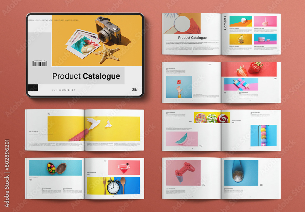 Modelo de Digital Product Catalog Layout Design Template Landscape do ...