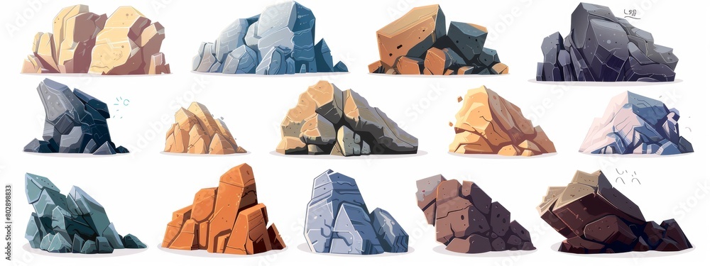 Charts showing the different types of rock formations. Stock ...