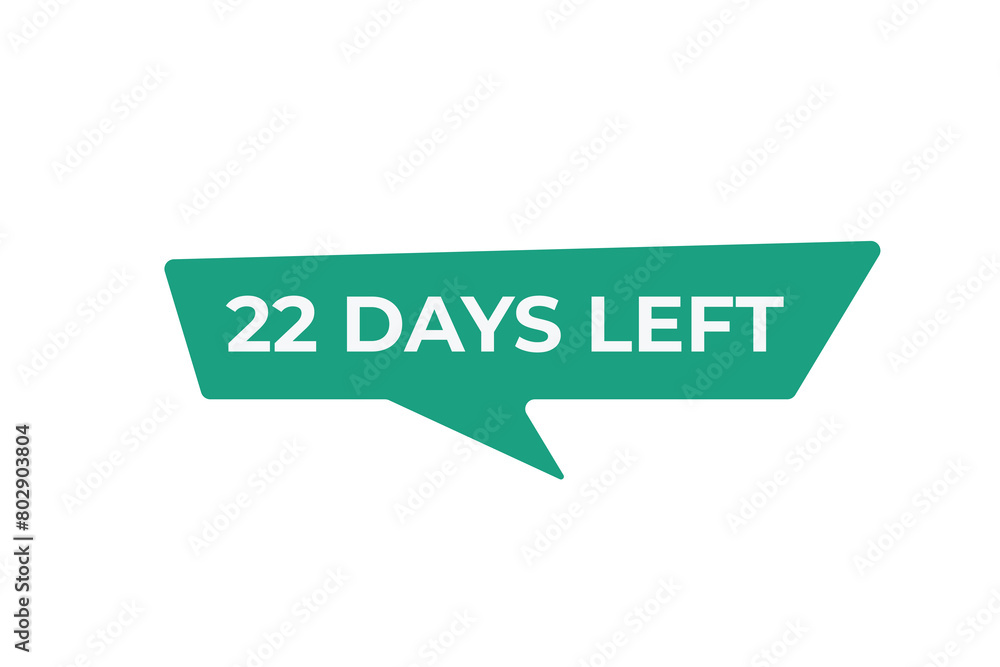 22 days to go countdown template. 22 day Countdown left days banner ...