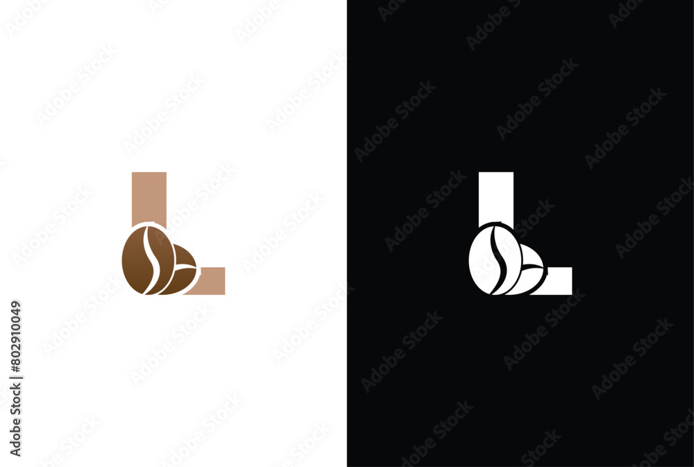 Initial Letter L Coffee Logo Template. Letter L coffee shop icon ...