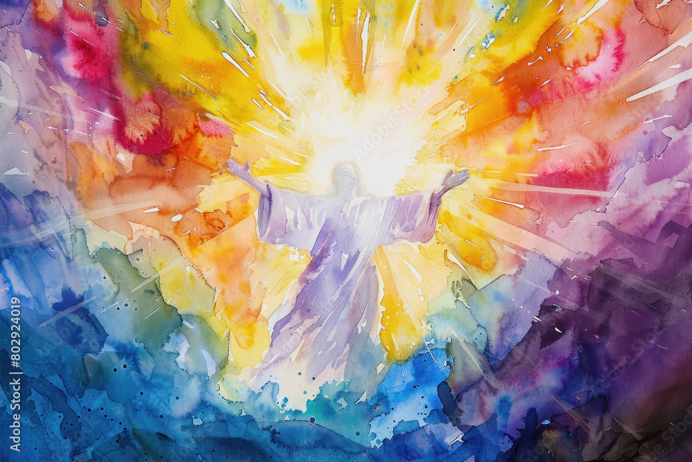 Ascension of Jesus Watercolor Painting, the Ascension of Christ, the ...