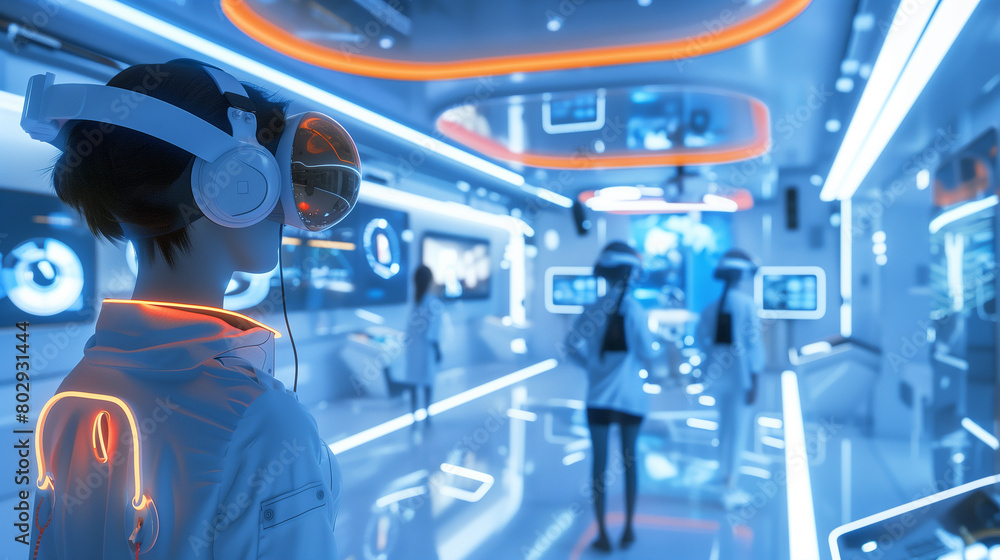 Design a futuristic education system where students learn through ...