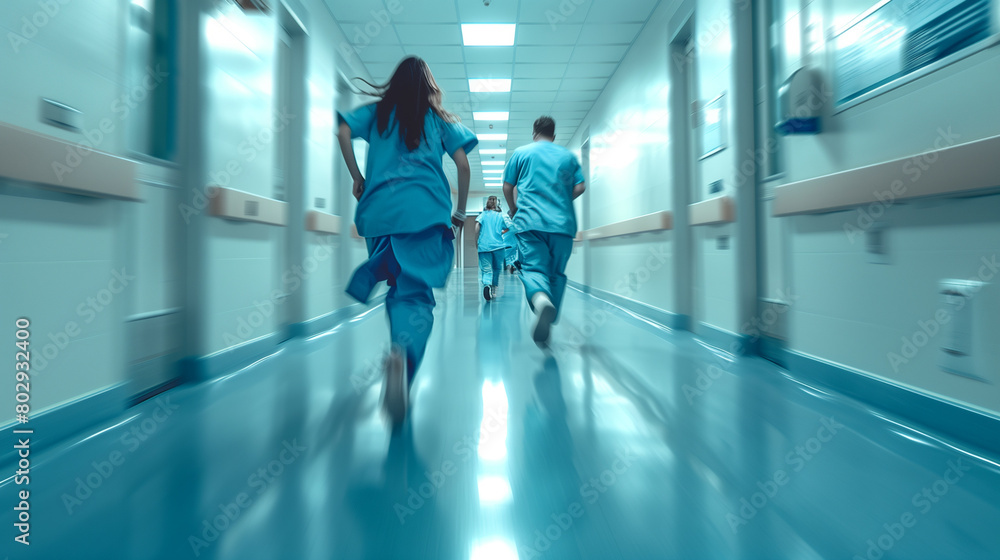 Hospital Emergency Team Running with Motion Blur. Stock Photo | Adobe Stock