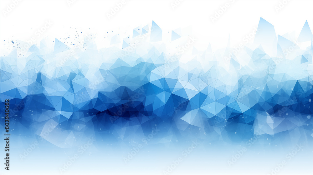 Gradient Blue Polygons Floating on Abstract Background Stock ...