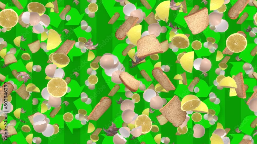 Vidéo Stock Recycling garbage environment eco background loop tile ...