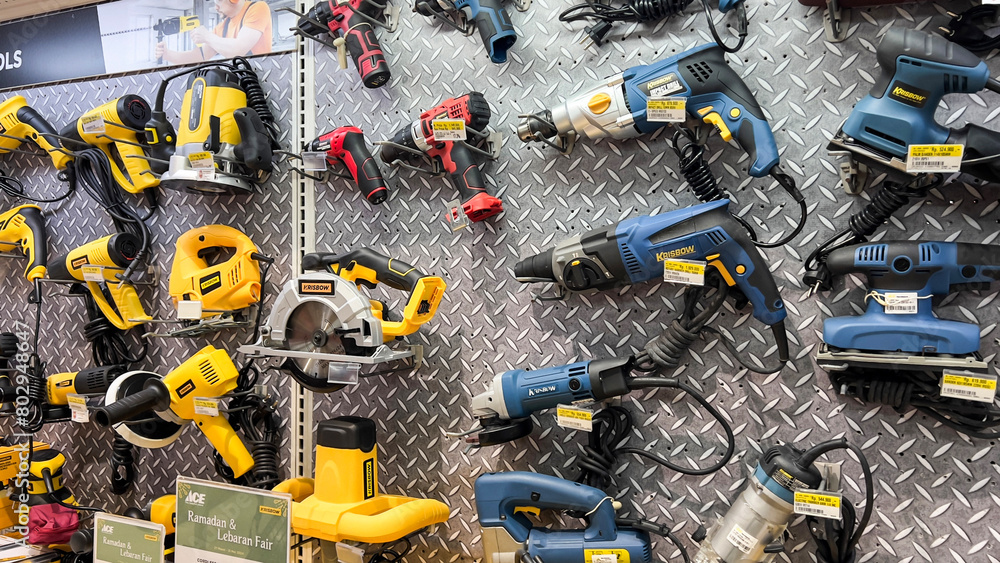 Various choice of hardware tools display in Ace store. Ace Hardware is ...