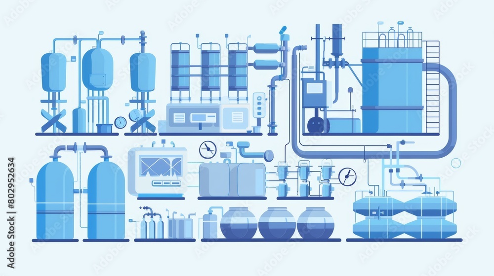 Diagrams illustrating the stages of the water purification process ...