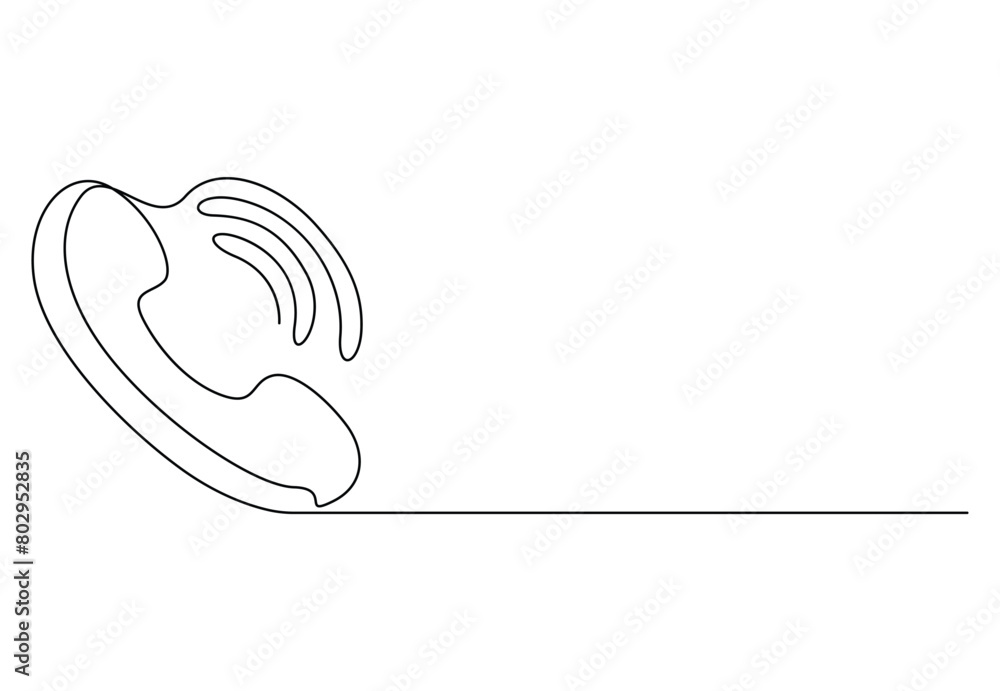 Telephone continuous single line drawing vector illustration. Premium ...