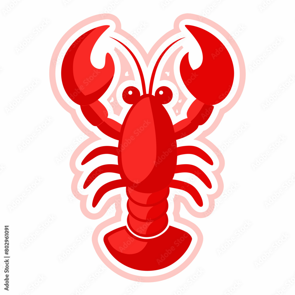 Lobster vector clipart art illustration, solid white background (19 ...