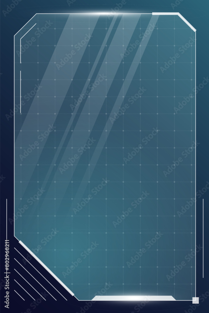 Vetor de HUD digital futuristic user interface vertical square frame ...