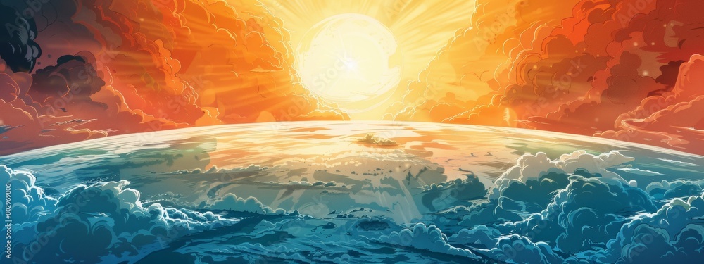 Illustrations depicting the layers of the Earth's atmosphere. Stock ...