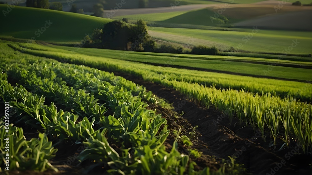 Agricultural Landscapes Fields of Green Rice and Tea Plantations in ...