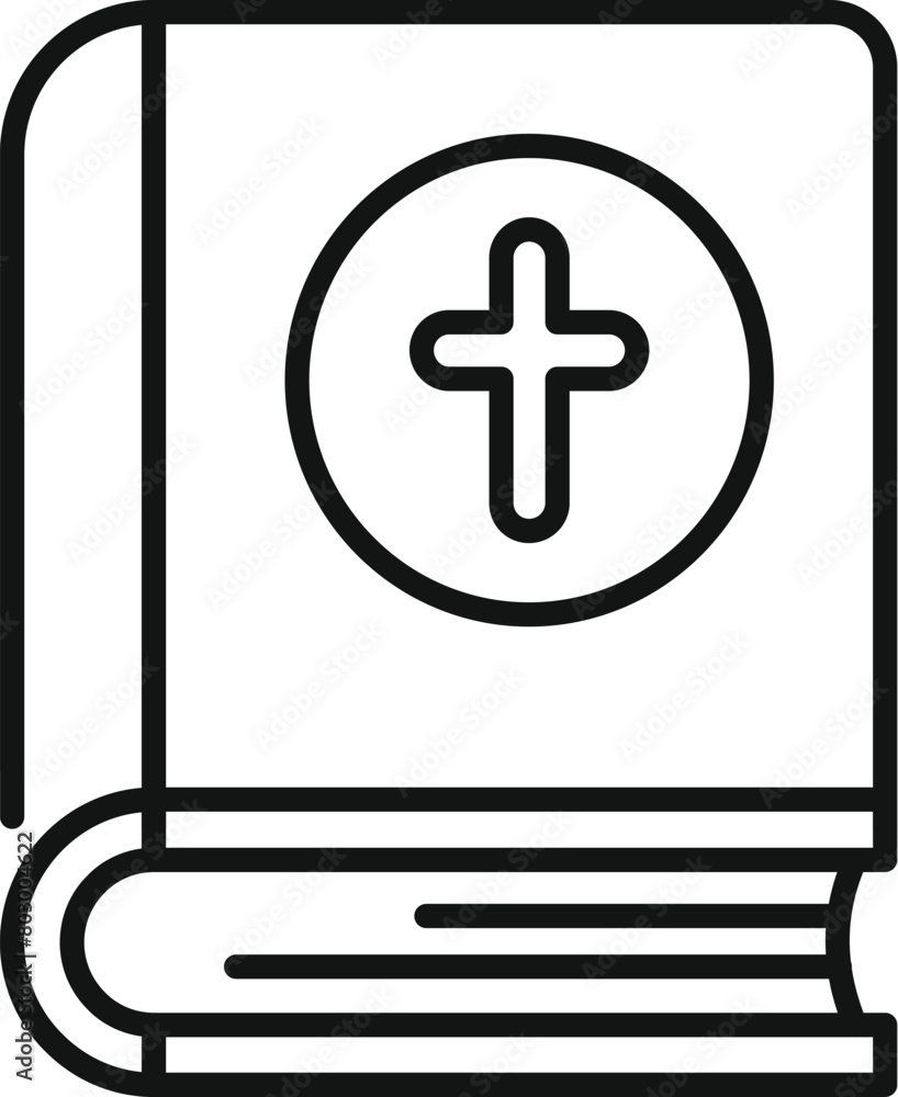 Holy bible book icon outline vector. Prayer religion. Catholic ...