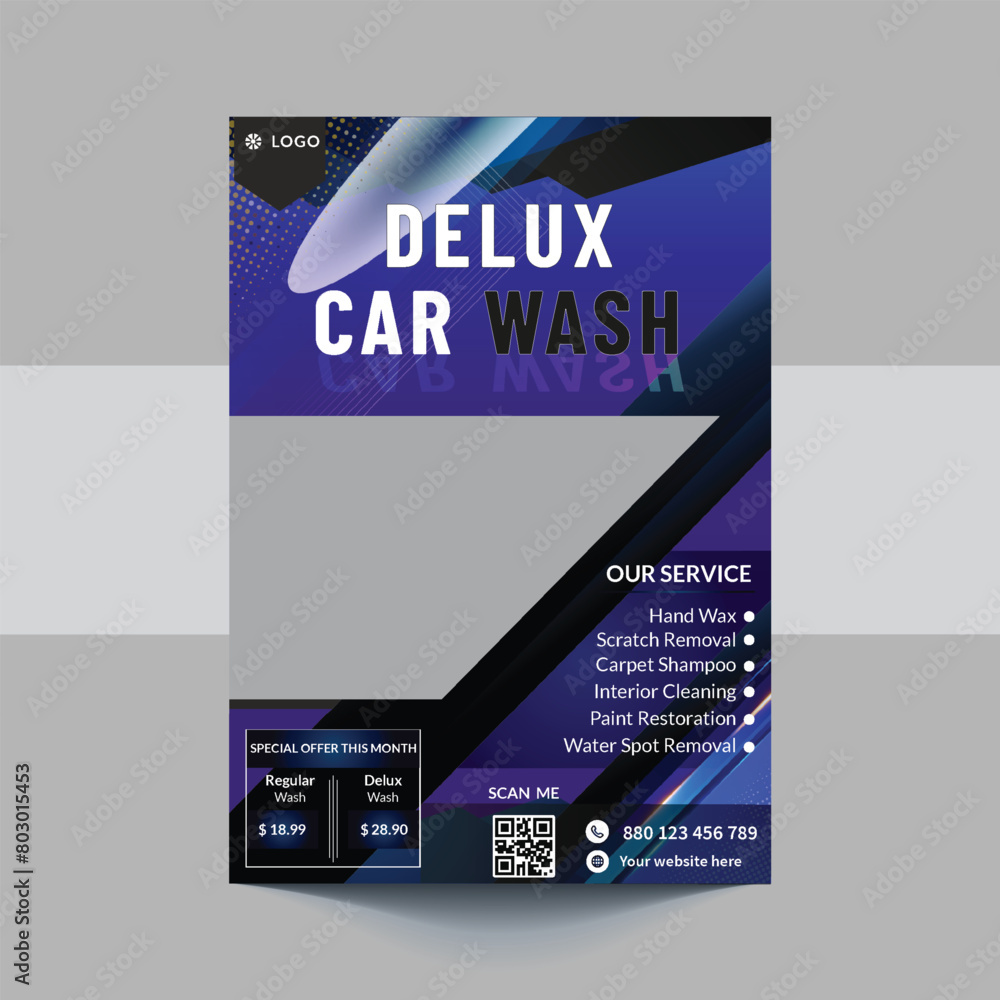 Car Wash Flyer, Car Cleaning Service template, a4 car wash service ...