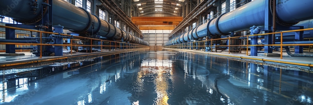 Explore the intricate workings of a water treatment plant, showcasing ...
