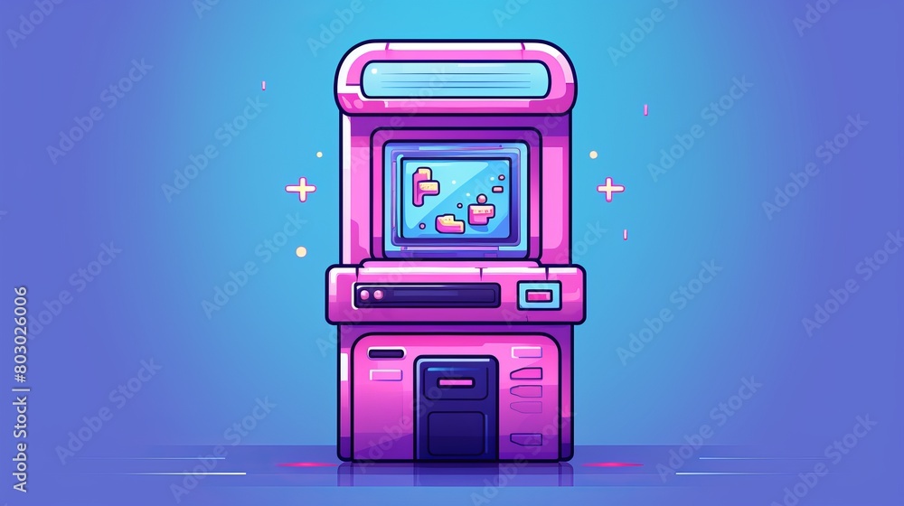 Cute arcade machine game cartoon vector icon illustrationholiday ...