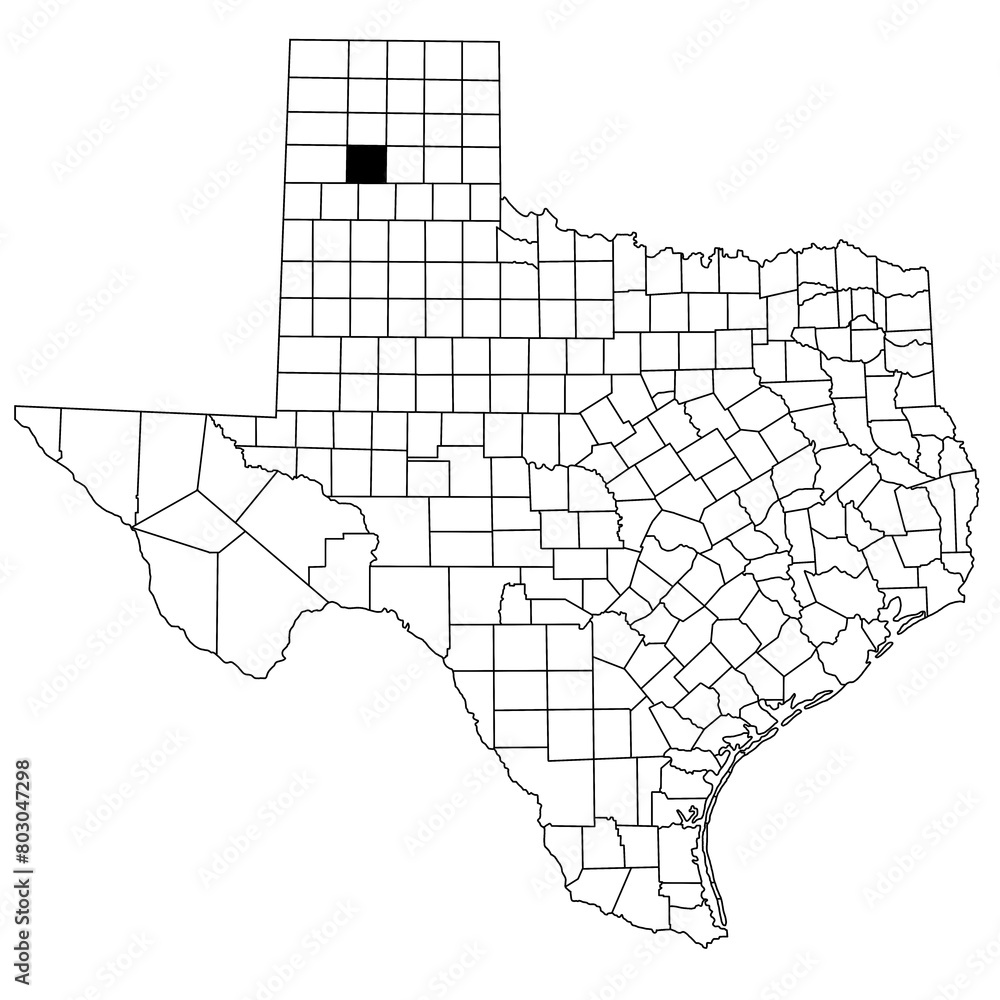 Map of Randall County in Texas state on white background. single County ...