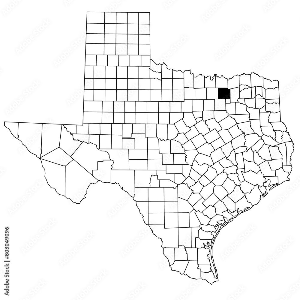 Map of collin County in Texas state on white background. single County ...