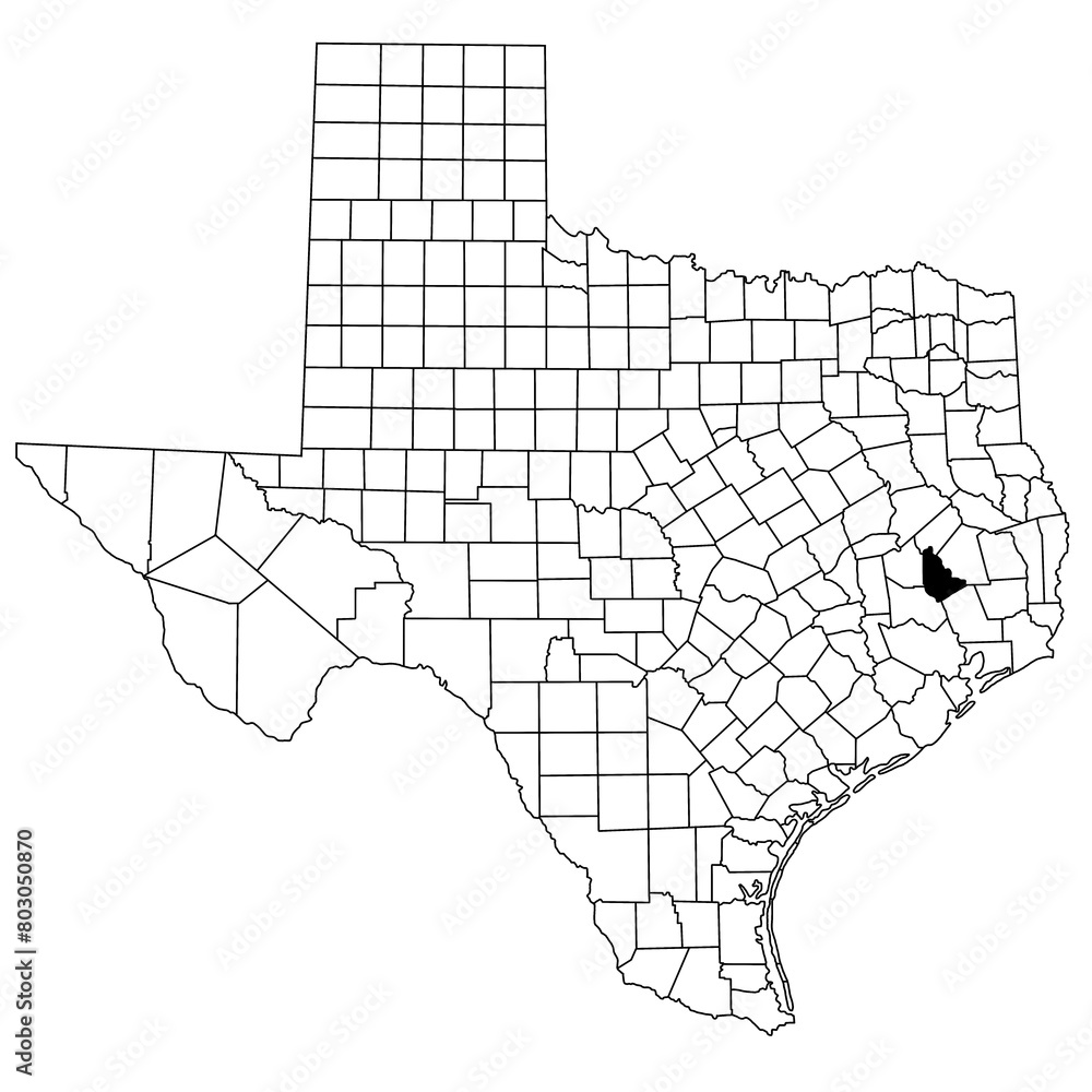 Map Of San Jacinto County In Texas State On White Background Single County Map Highlighted By