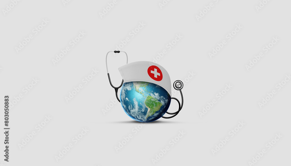 International nurse day. World nurse day concept isolated on white ...