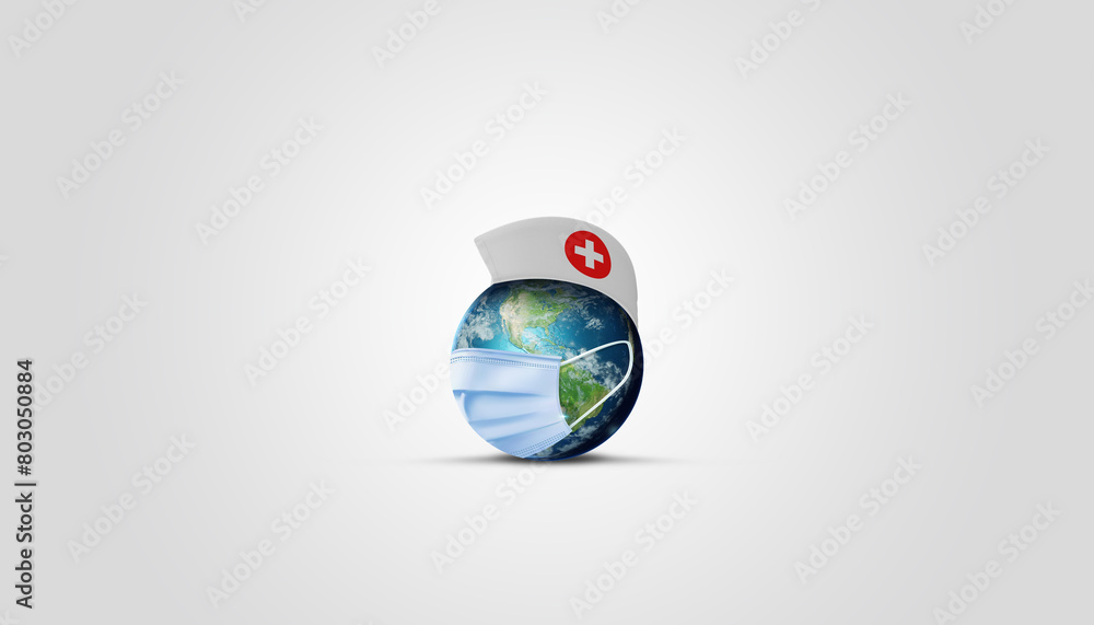 International nurse day. World nurse day concept isolated on white ...