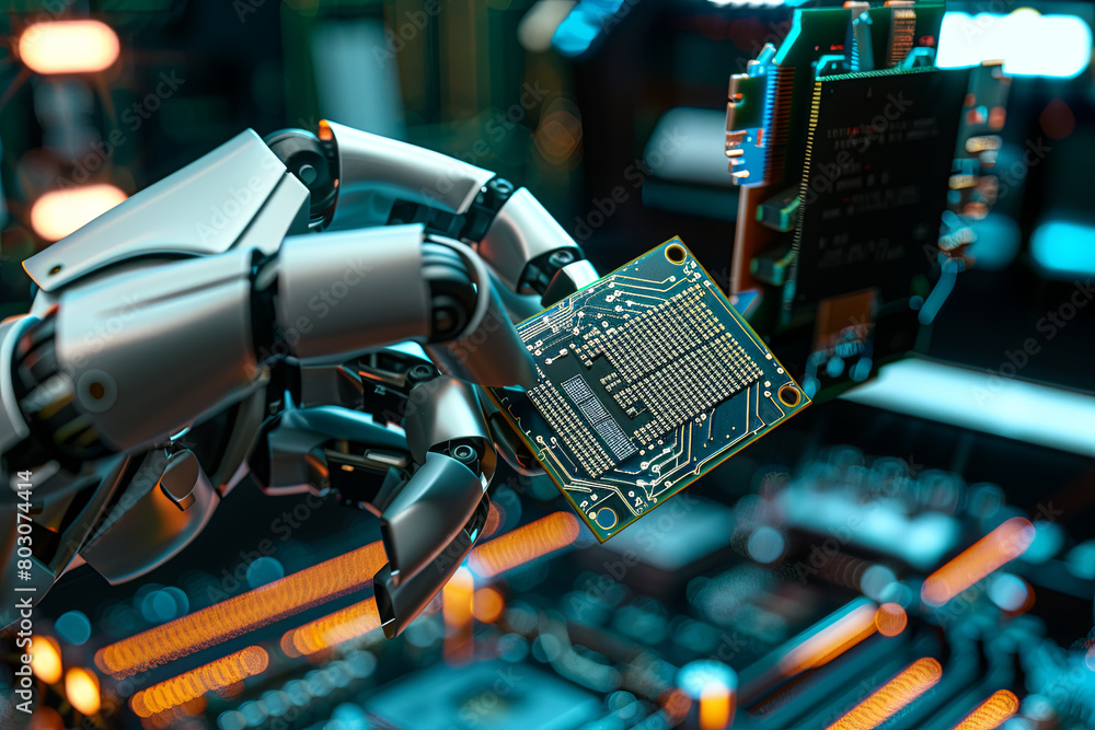 Modern High Tech Authentic Robot Arm Holding Contemporary Super ...