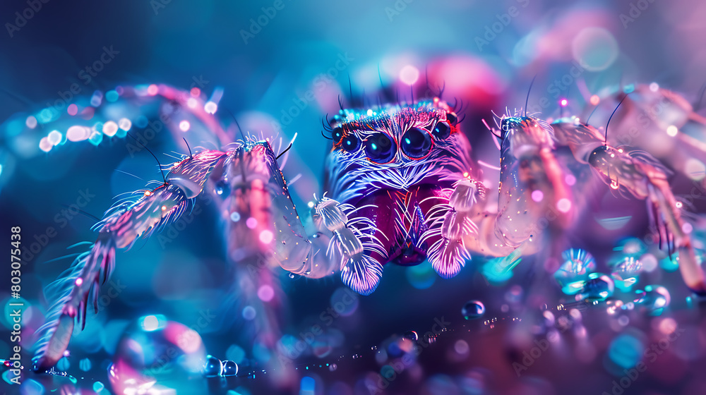 Holographic Enchantment: Transparent Spider Closeup - Macro Special SFX ...