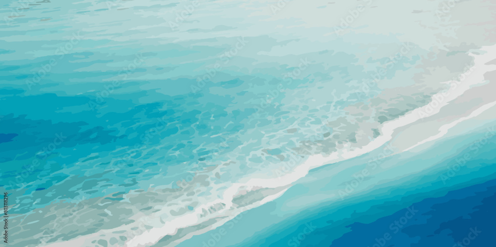 Sea water ocean wave vector background. Blue water ocean sea wave ...