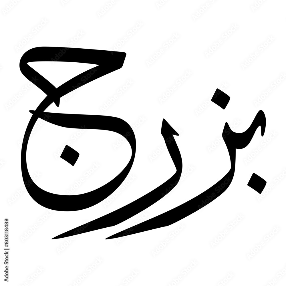 Bozorg Muslim Boy Name Sulus Font Arabic Calligraphy Stock Vector ...