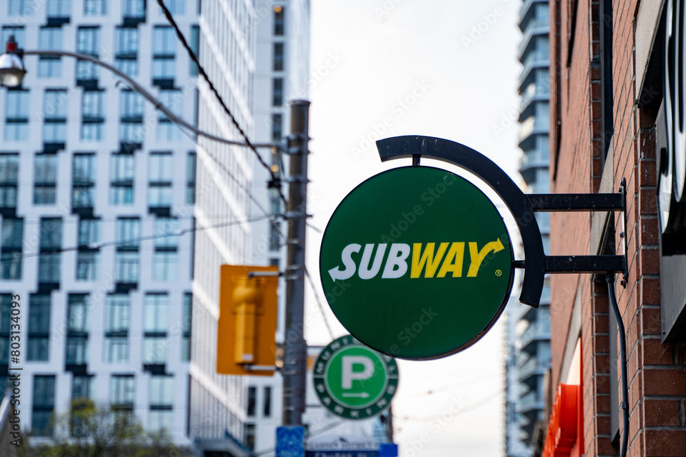 Subway logo sign. Subway IP LLC, doing business as Subway, is an ...