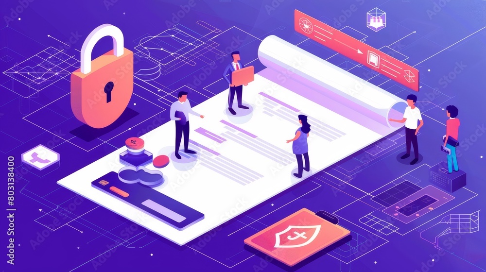 The invoice banner. Security mobile payment concept. Modern landing ...