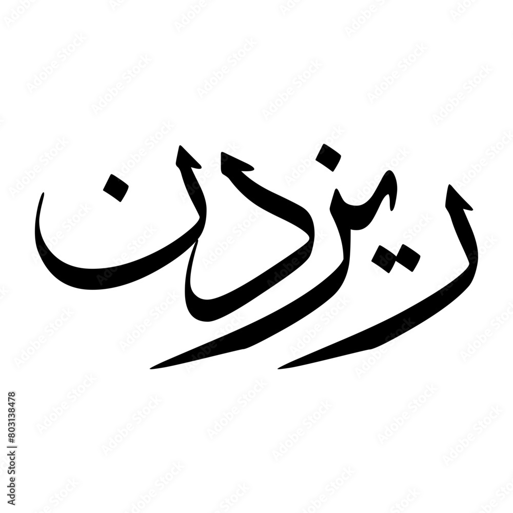 Raisuddin Muslim Boy Name Sulus Font Arabic Calligraphy Stock Vector ...