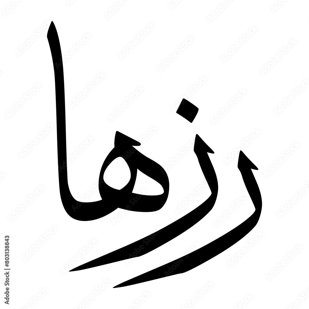 Razhan Muslim Boy Name Sulus Font Arabic Calligraphy Stock Vector ...