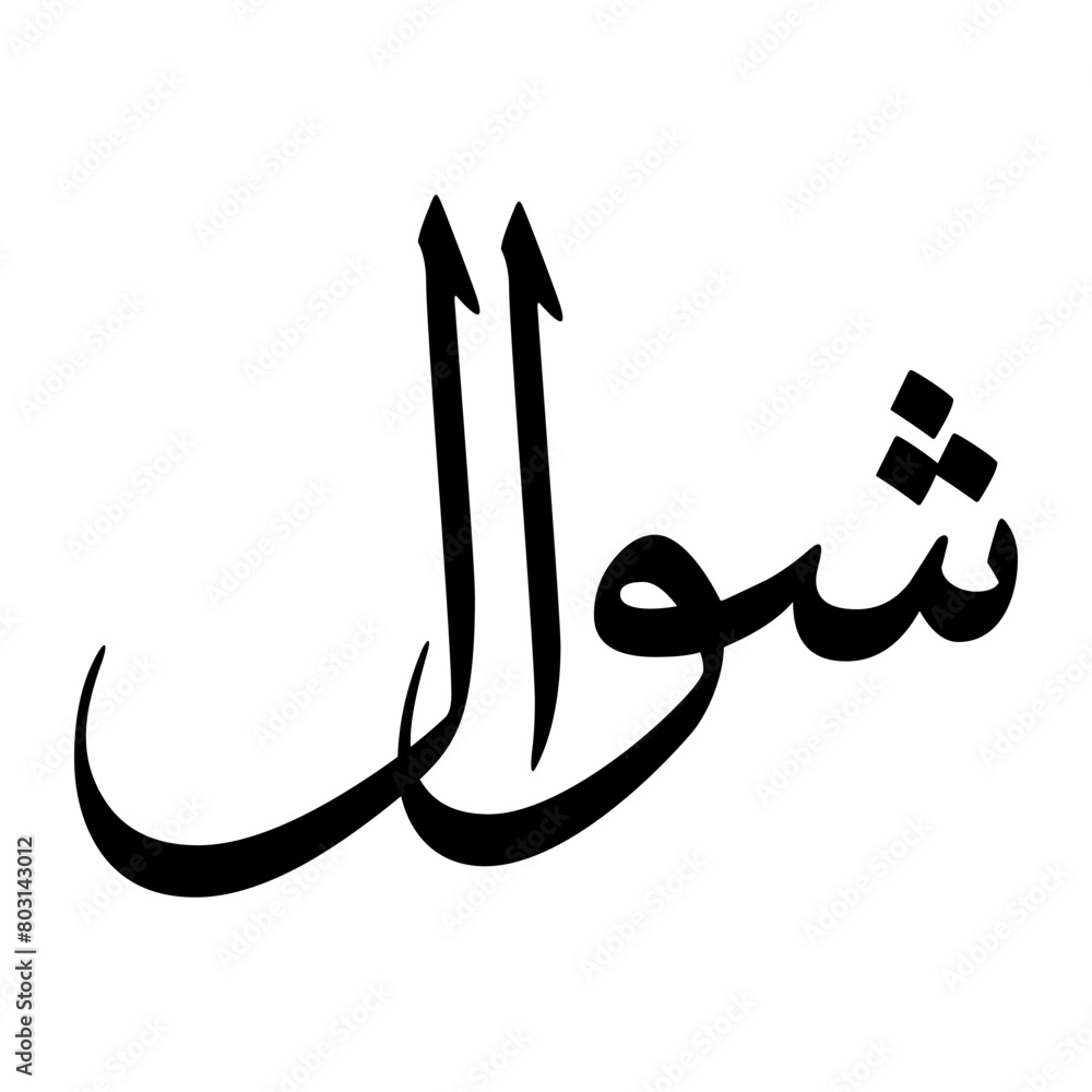 Shawal Muslim Boy Name Sulus Font Arabic Calligraphy Stock Vector ...