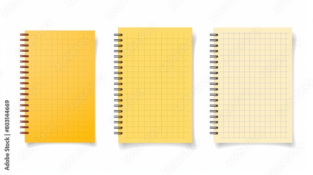 Notepads with spiral binders and line pattern are depicted in modern ...