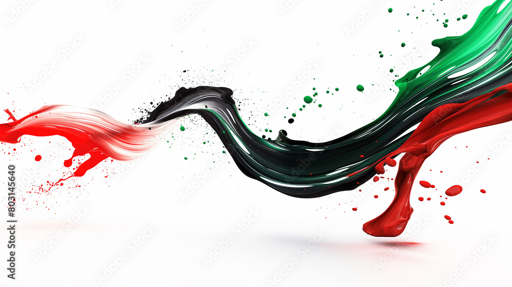 Colorful liquid paint splash isolated on white background, oil paint ...