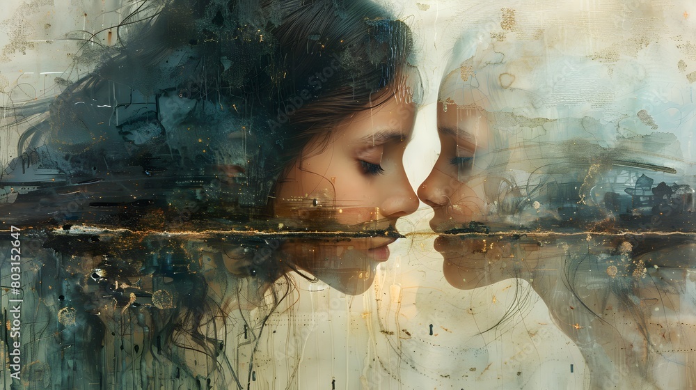 artwork combining photographs and drawings to represent the memories ...