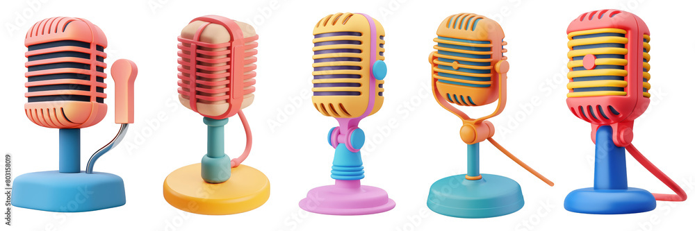 PNG microphone 3d icons and objects collection, in cartoon style ...