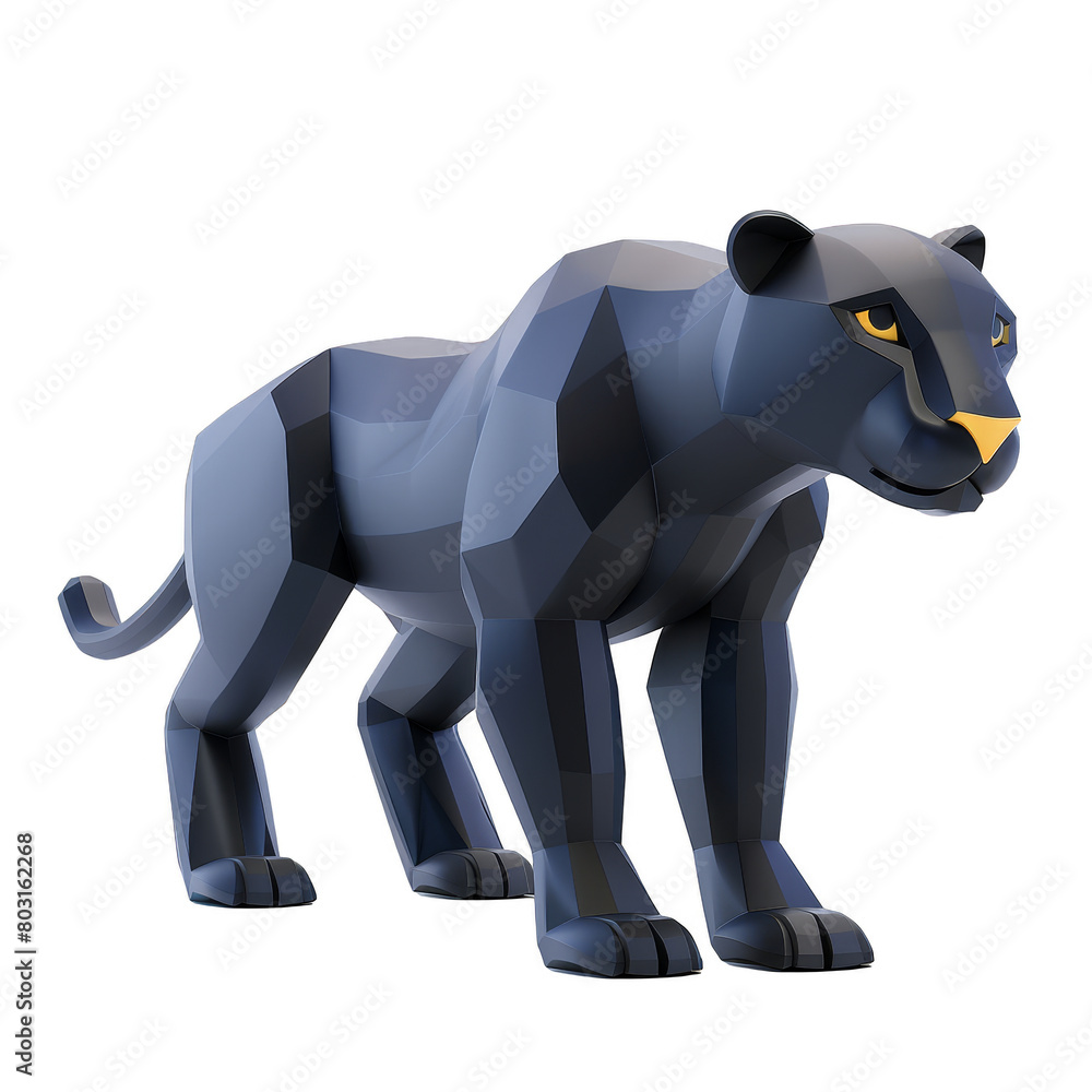 PNG panther 3d icons and objects, in cartoon style minimal on ...