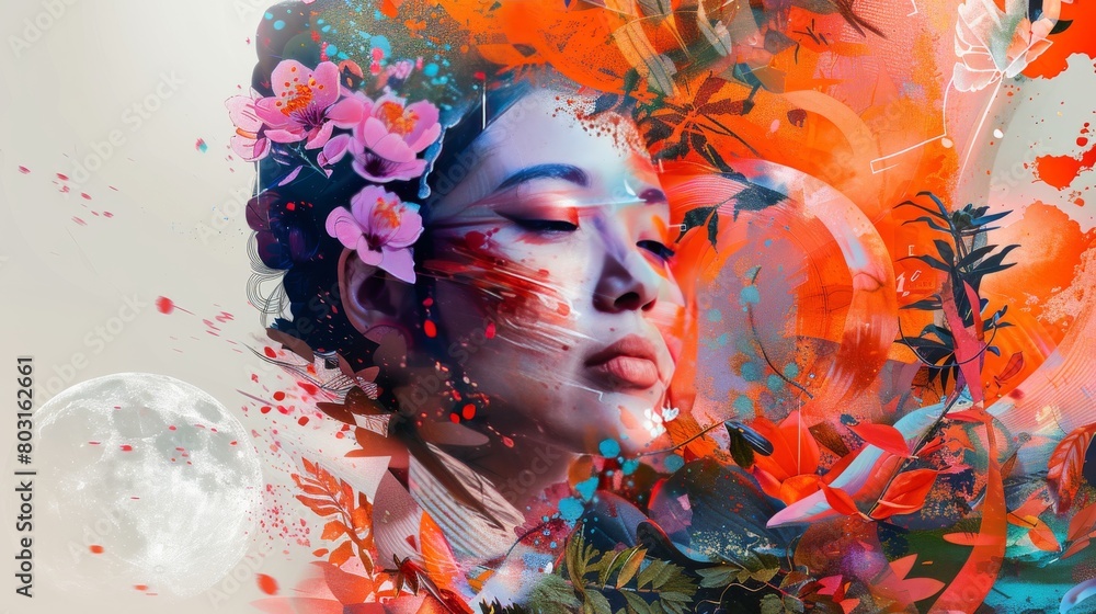 Digital ad concept blending traditional art with modern graphics for a ...