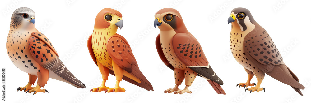 PNG kestrel 3d icons and objects collection, in cartoon style minimal ...