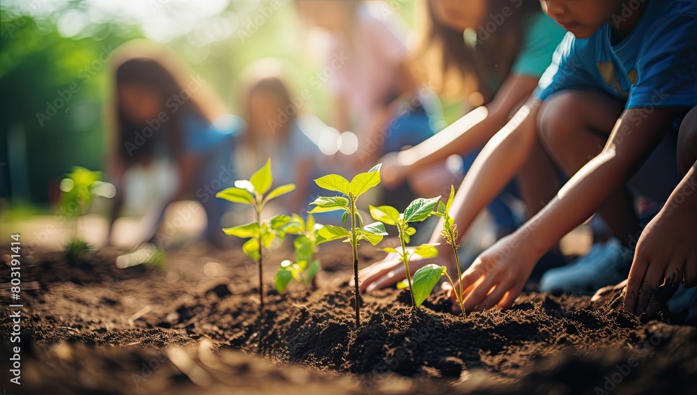 Green Classroom: Diverse School Children Engage in Gardening Lesson at ...