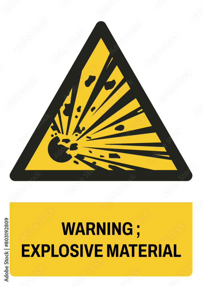 ISO warning safety signs_warning ; explosive material size a4/a3/a2/a1 ...
