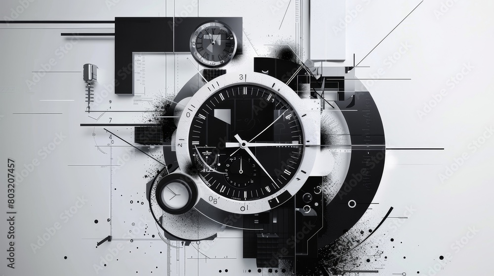 Typography Art of timekeeping concepts like GMT and Coordinated ...