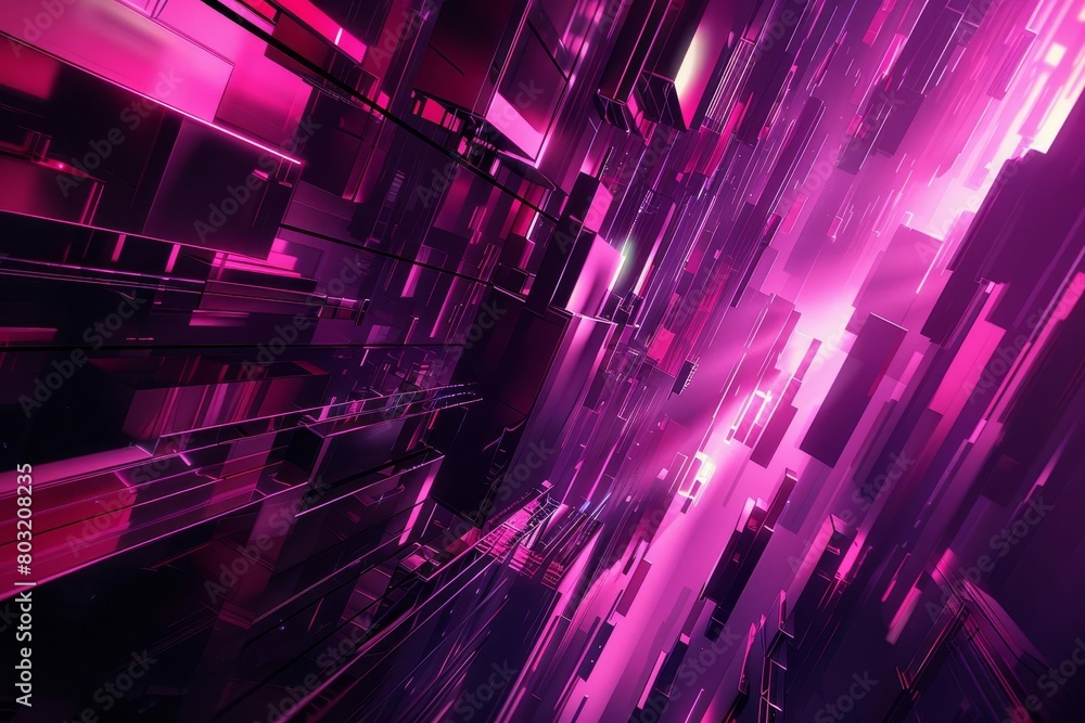 futuristic magenta purple and dark abstract background 3d extruded ...