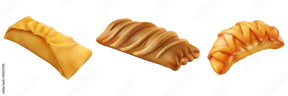 PNG strudel 3d icons and objects collection, in cartoon style minimal ...