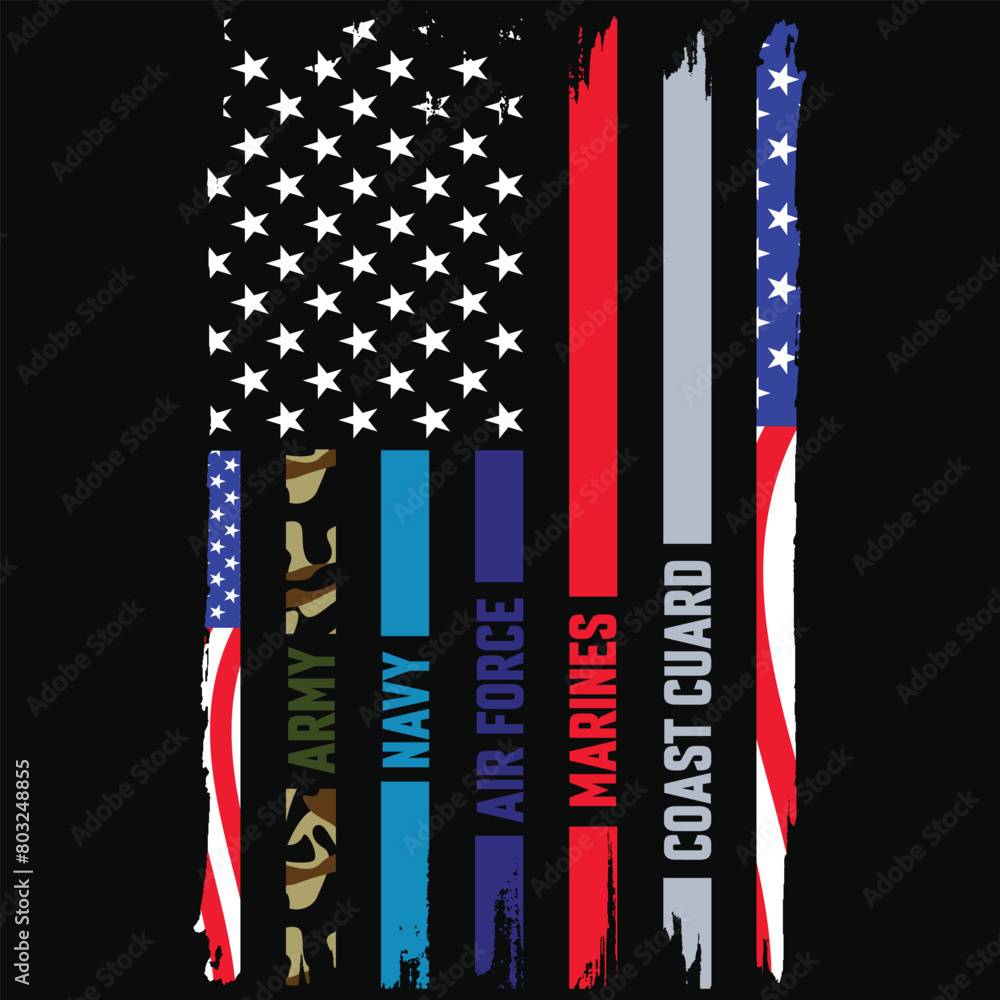 First Responders Hero Flag Nurse EMS Police Fire Military Vector T ...