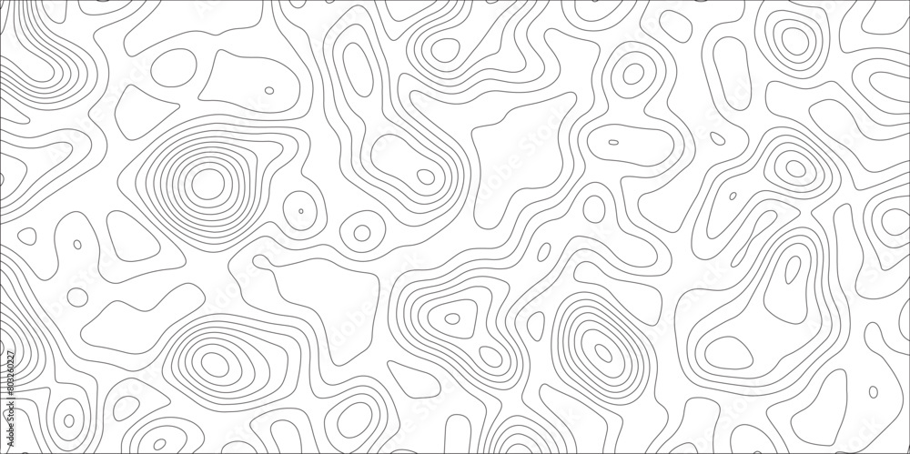 Ocean topographic line map with curvy wave isolines vector illustration ...